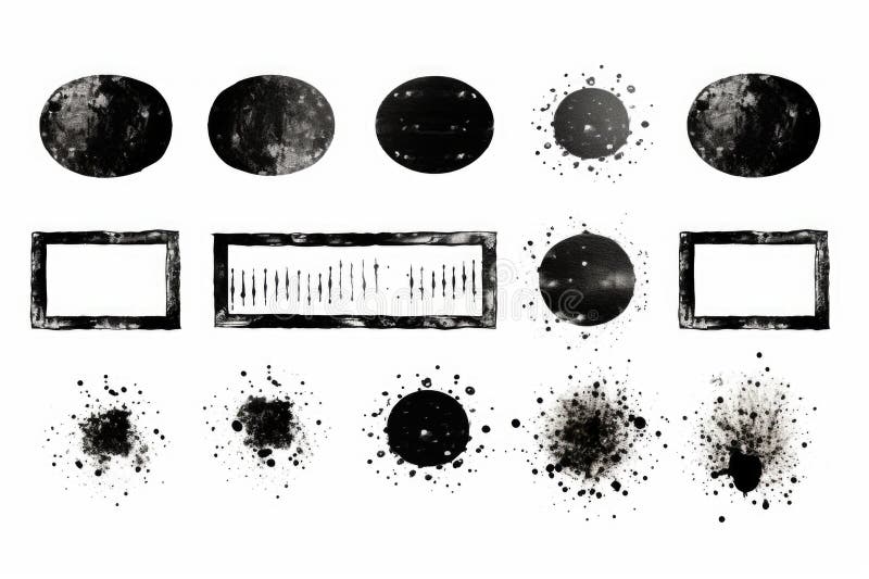 Collection of Black and White Ink Splatters for Design Projects. Stock ...