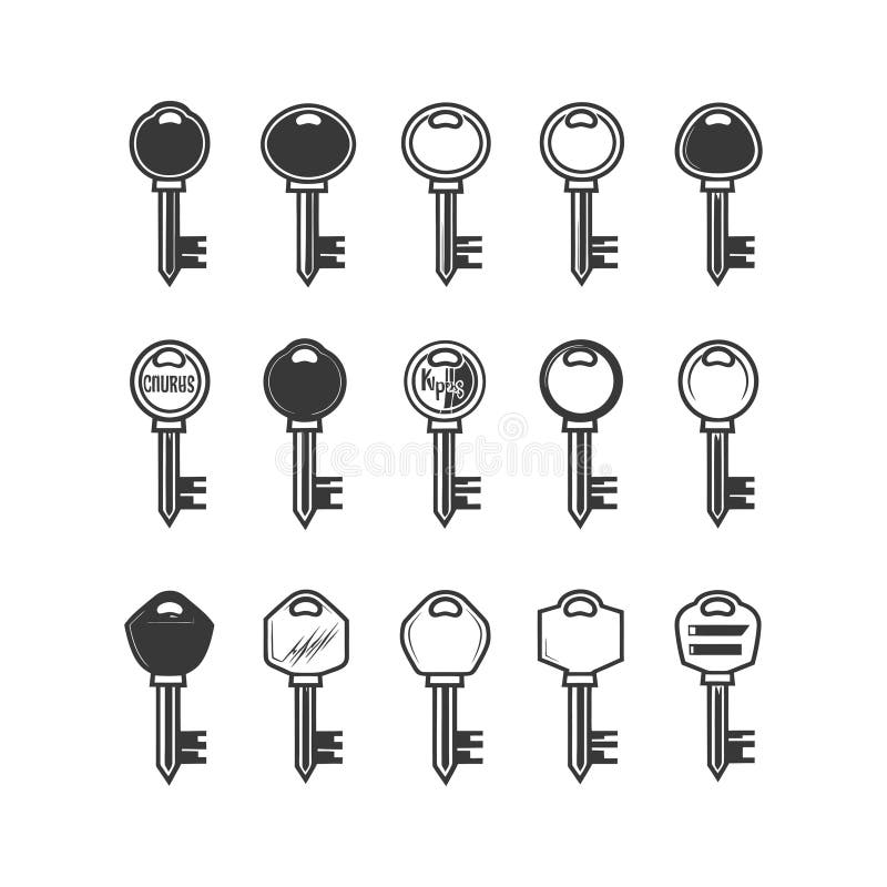 Key Icons Collection stock illustration. Illustration of lock - 352300101