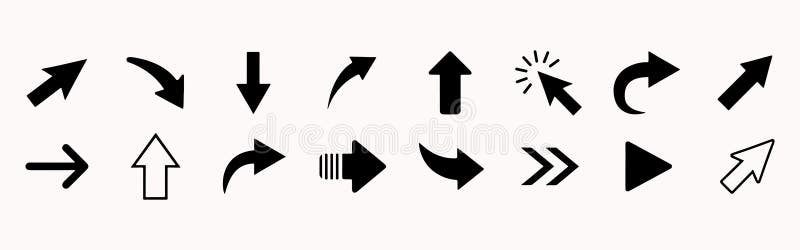 Collection of Black and White Left, Right, Arrow, Point, Pointer and ...