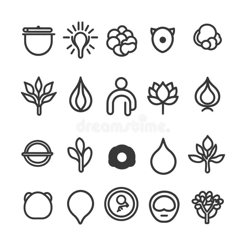 Collection of Minimalist Line Icons: Design Elements Set Stock Image ...