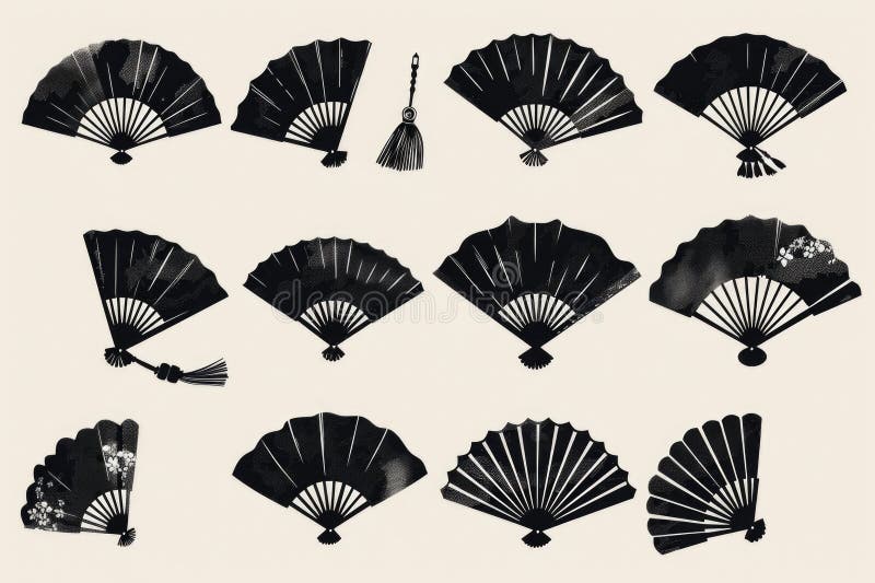 A Collection of Black and White Photos of a Fan. Perfect for Interior ...