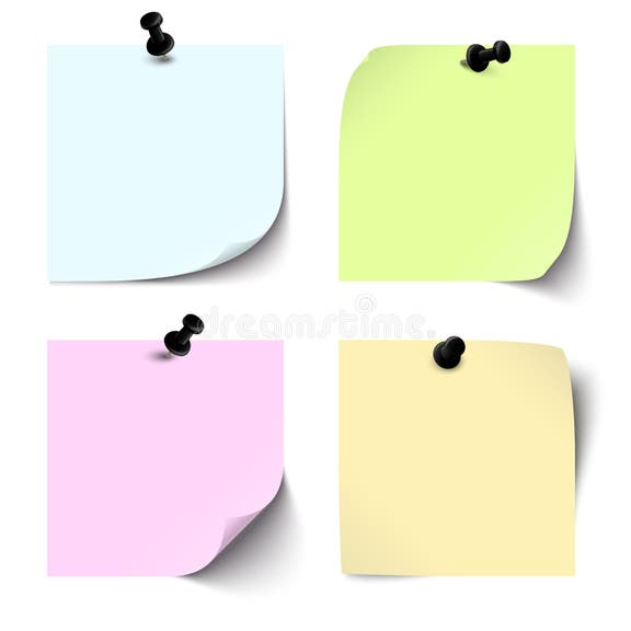 Collection of Blank Colored Sticky Notes Stock Vector - Illustration of ...