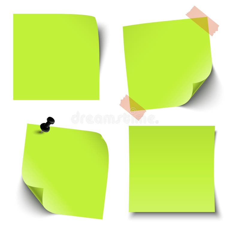 Collection of Blank Colored Sticky Notes Stock Vector - Illustration of ...