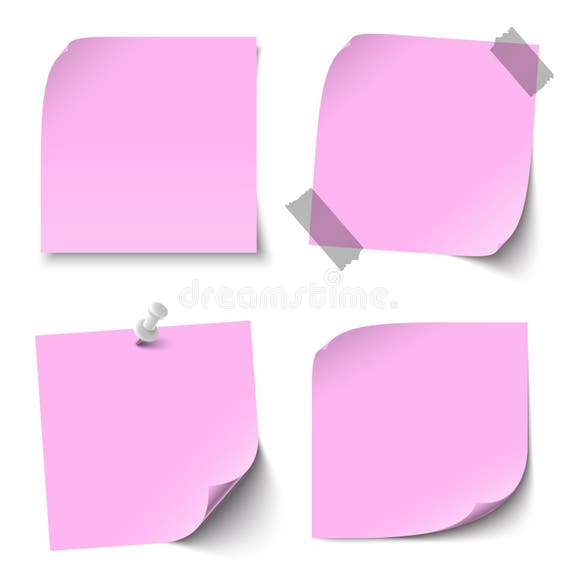 Collection of Blank Colored Sticky Notes Stock Vector - Illustration of ...