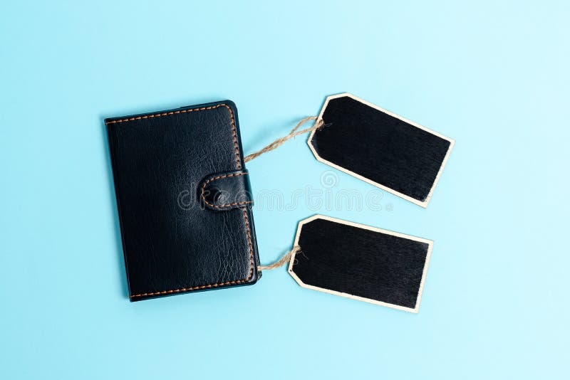 Collection of Real Blank Empty Sticker Card Tag with an Elastic Band on ...