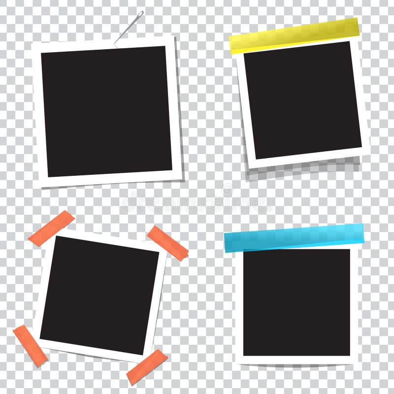 Collection of Blank Photo Frames with Transparent Shadow Effects Stock ...
