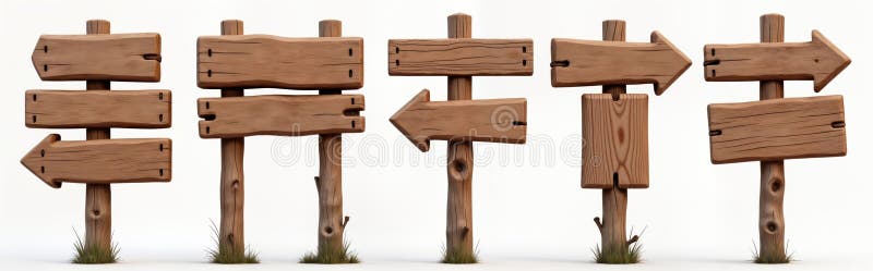 Collection of Blank Wooden Signs. Rustic Signs with Different Shapes ...