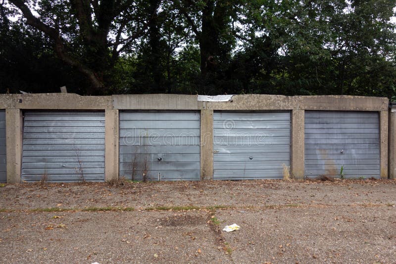 Collection of Block of Garages Council Owned in England Stock Image ...