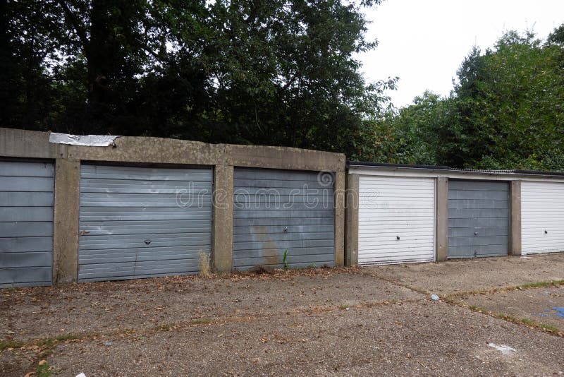 Collection of Block of Garages Council Owned in England Stock Image ...