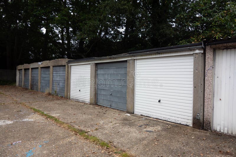 Collection of Block of Garages Council Owned in England Stock Photo ...