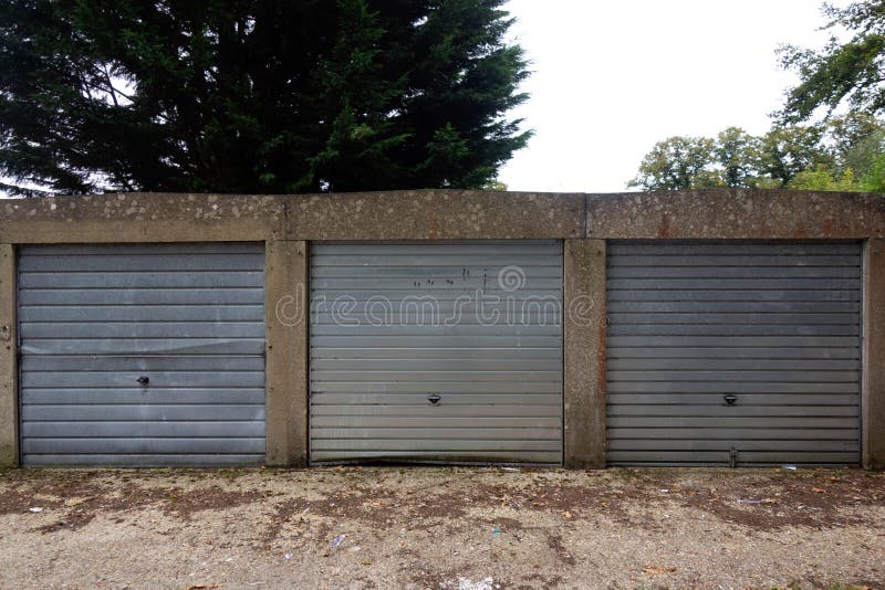 Collection of Block of Garages Council Owned in England Stock Photo ...
