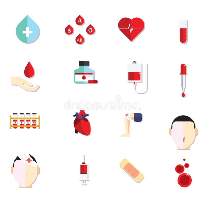Collection of Blood Icons. Vector Illustration Decorative Design Stock ...