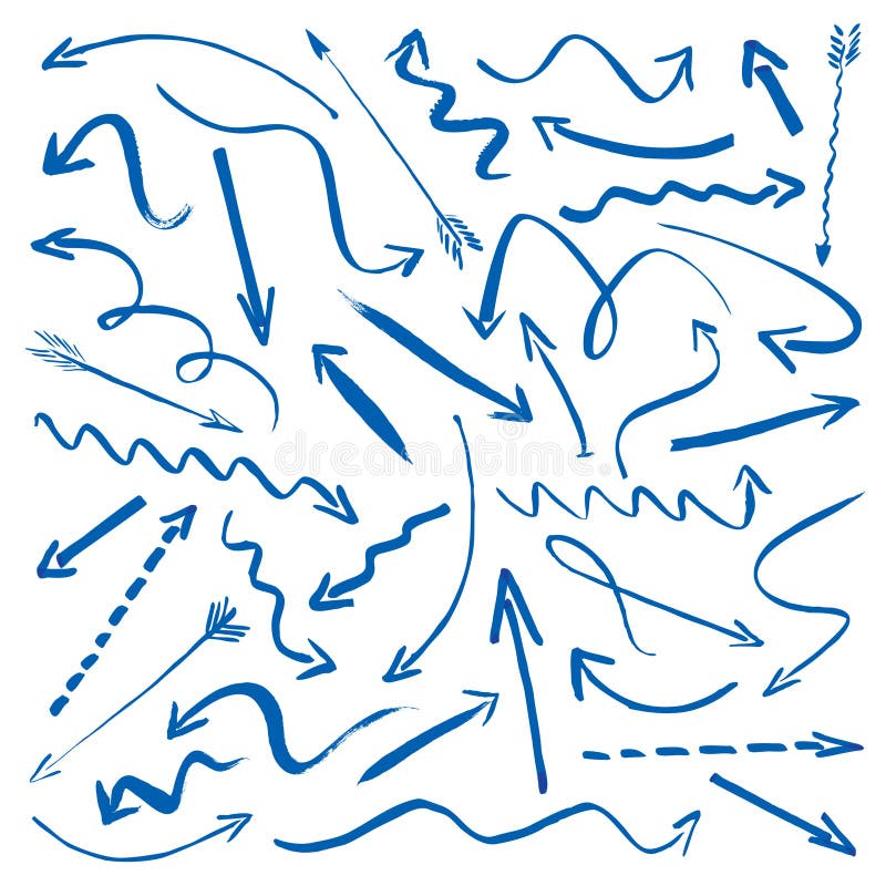 Collection of blue arrows stock illustration. Illustration of design ...