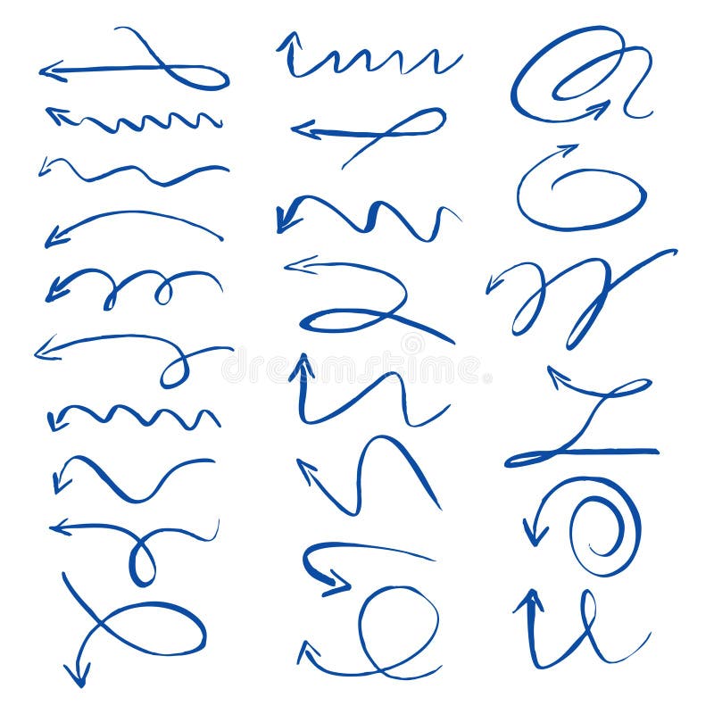 Collection of blue arrows stock illustration. Illustration of ...