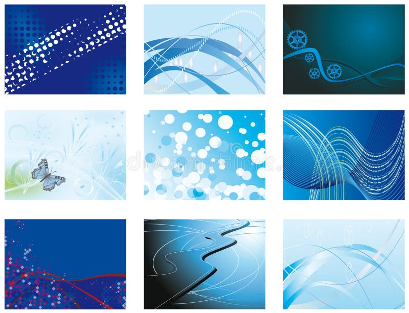 Collection of Blue Backgrounds Stock Vector - Illustration of modern ...