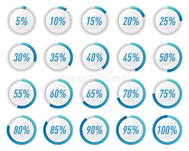 Set of Circle Percentage Diagrams for Infographics Stock Vector ...