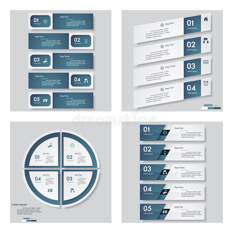 Collection of 4 Blue Color Template/graphic or Website Layout. Vector ...