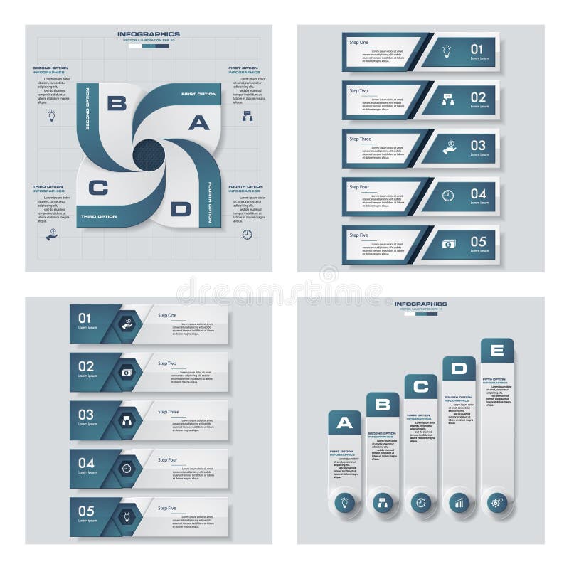 Collection of 4 Blue Color Template/graphic or Website Layout. Vector ...