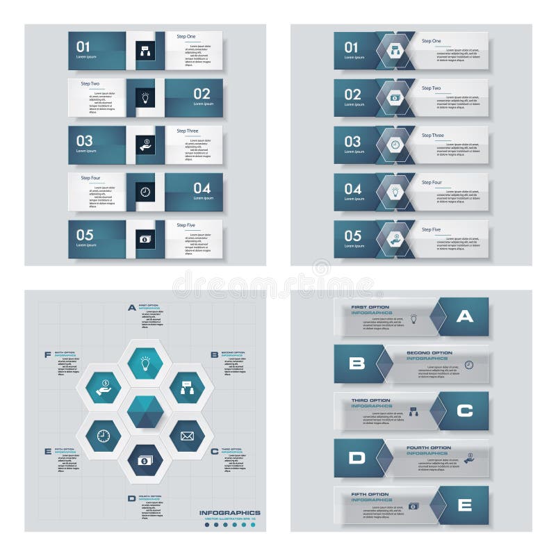 Collection of 4 Blue Color Template/graphic or Website Layout. Vector ...