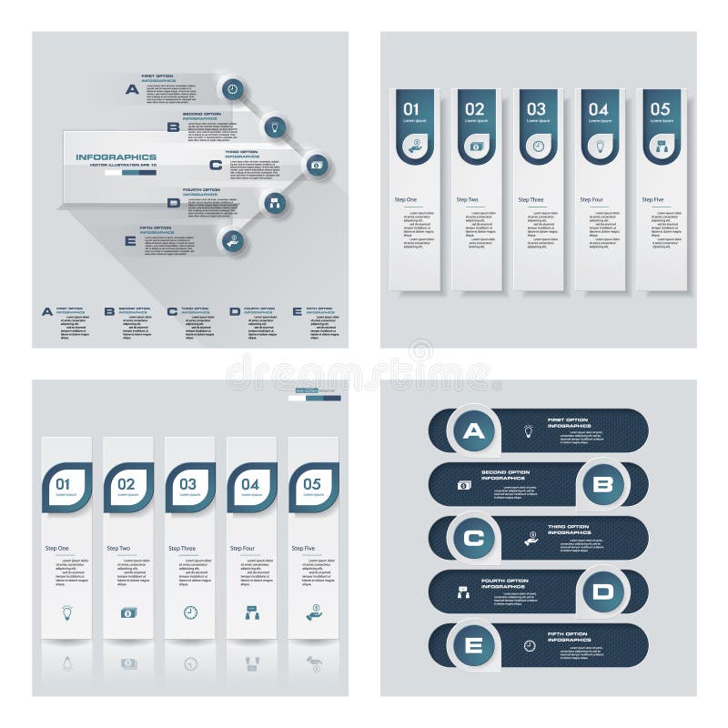 Collection of 4 Blue Color Template/graphic or Website Layout. Vector ...