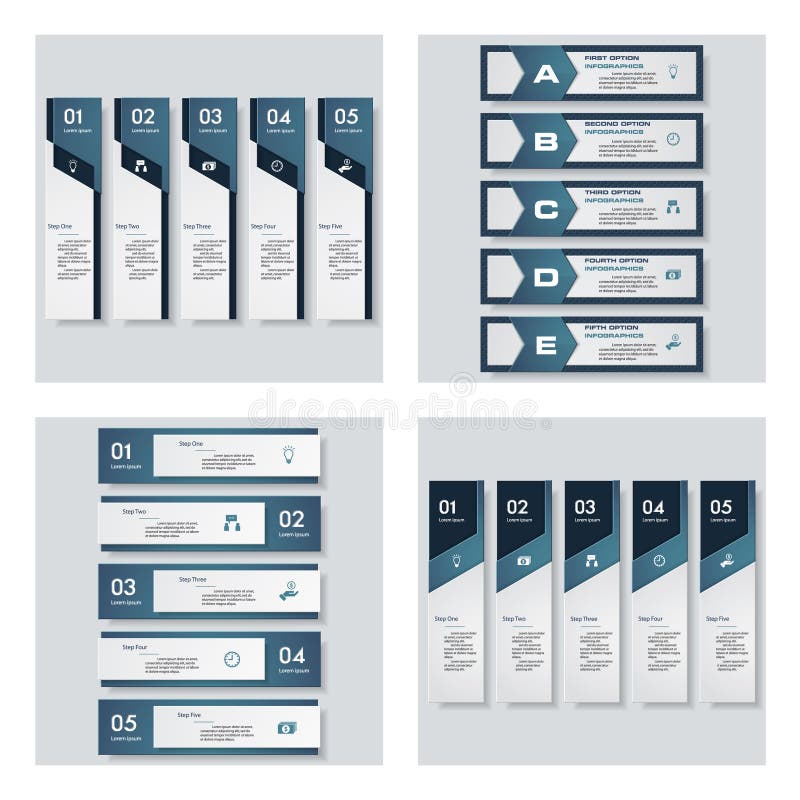 Collection of 4 Blue Color Template/graphic or Website Layout. Vector ...