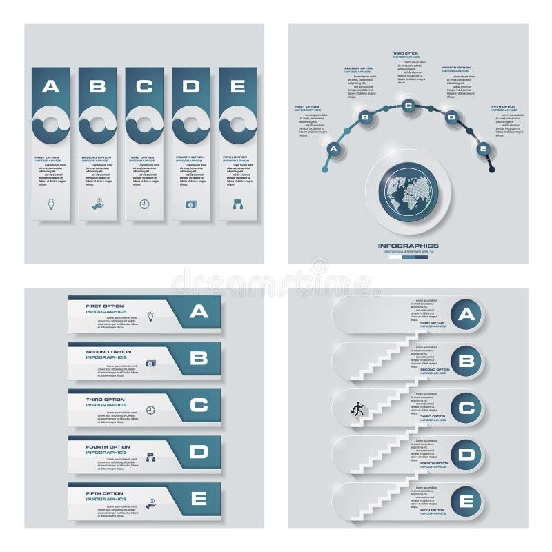 Collection of 4 Blue Color Template/graphic or Website Layout. Vector ...