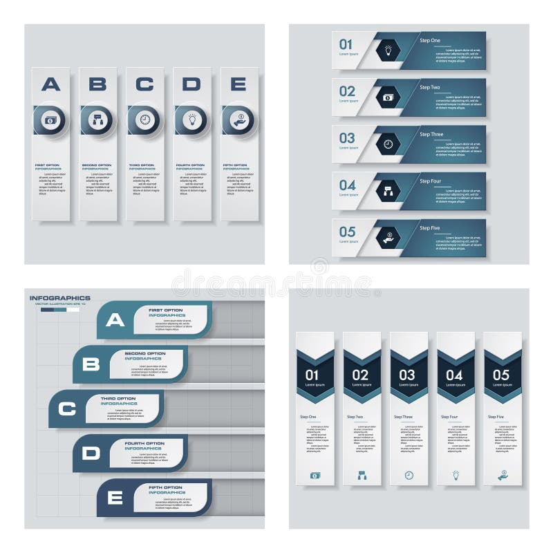 Collection of 4 Blue Color Template/graphic or Website Layout. Vector ...