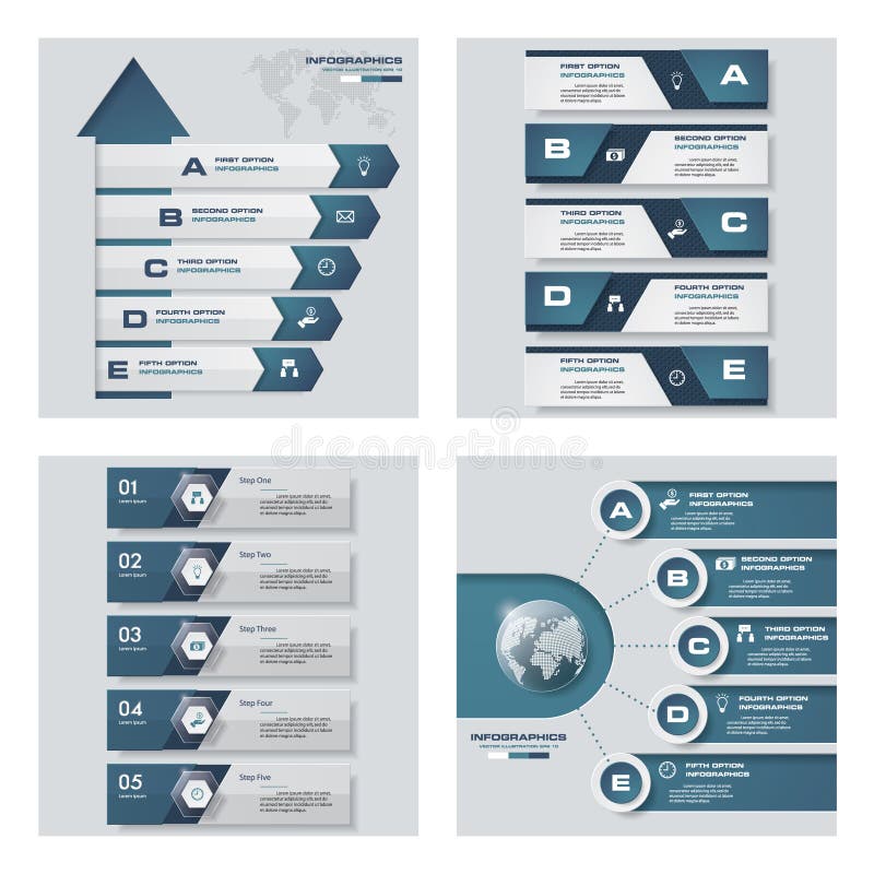 Collection of 4 Blue Color Template/graphic or Website Layout. Vector ...