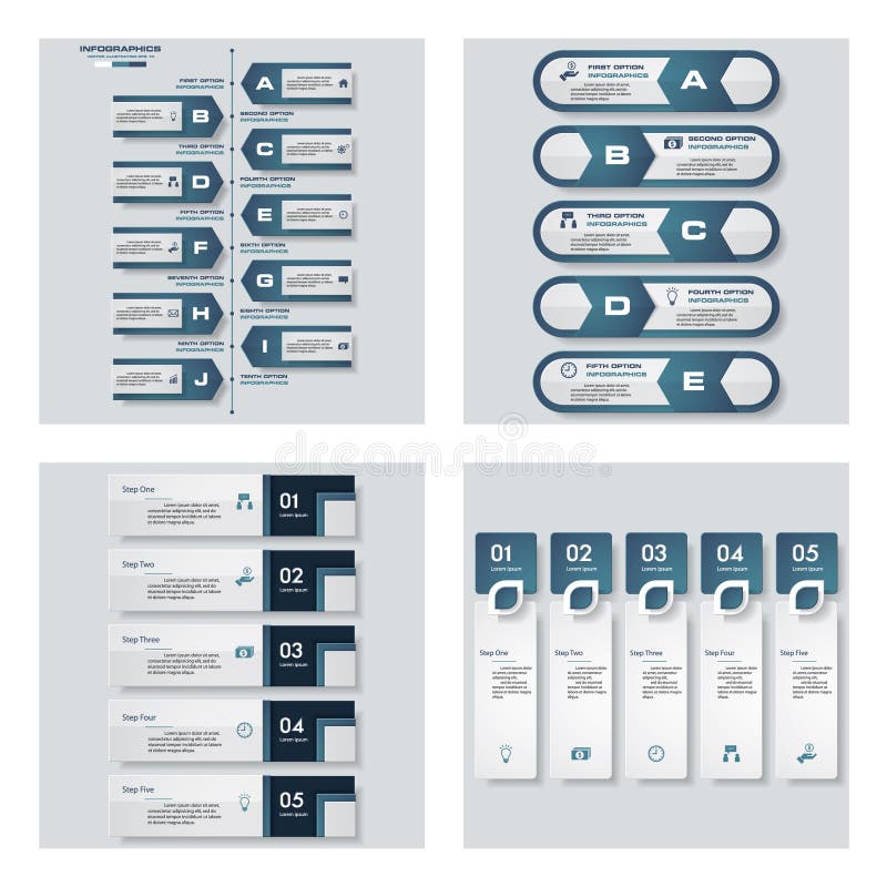 Collection of 4 Blue Color Template/graphic or Website Layout. Vector ...
