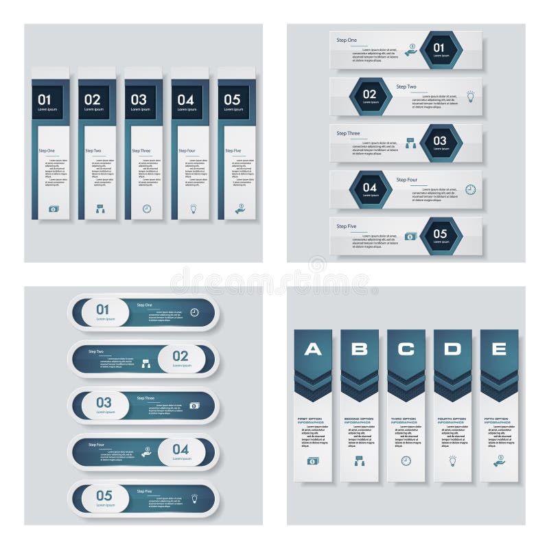 Collection of 4 Blue Color Template/graphic or Website Layout. Vector ...