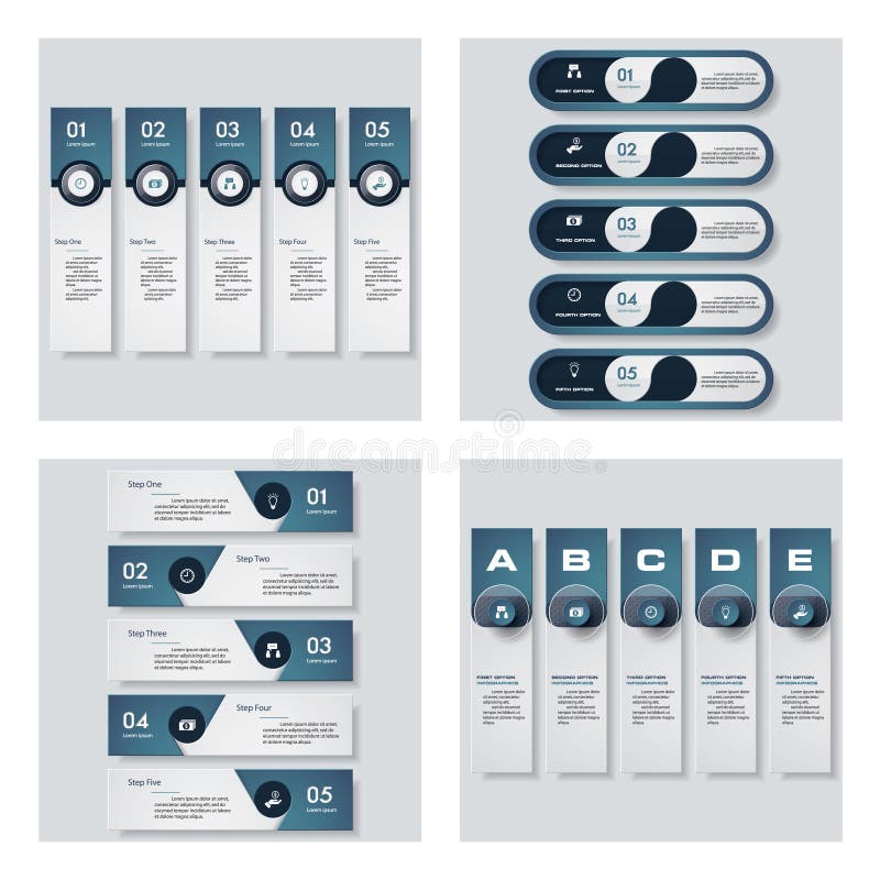 Collection of 4 Blue Color Template/graphic or Website Layout. Vector ...