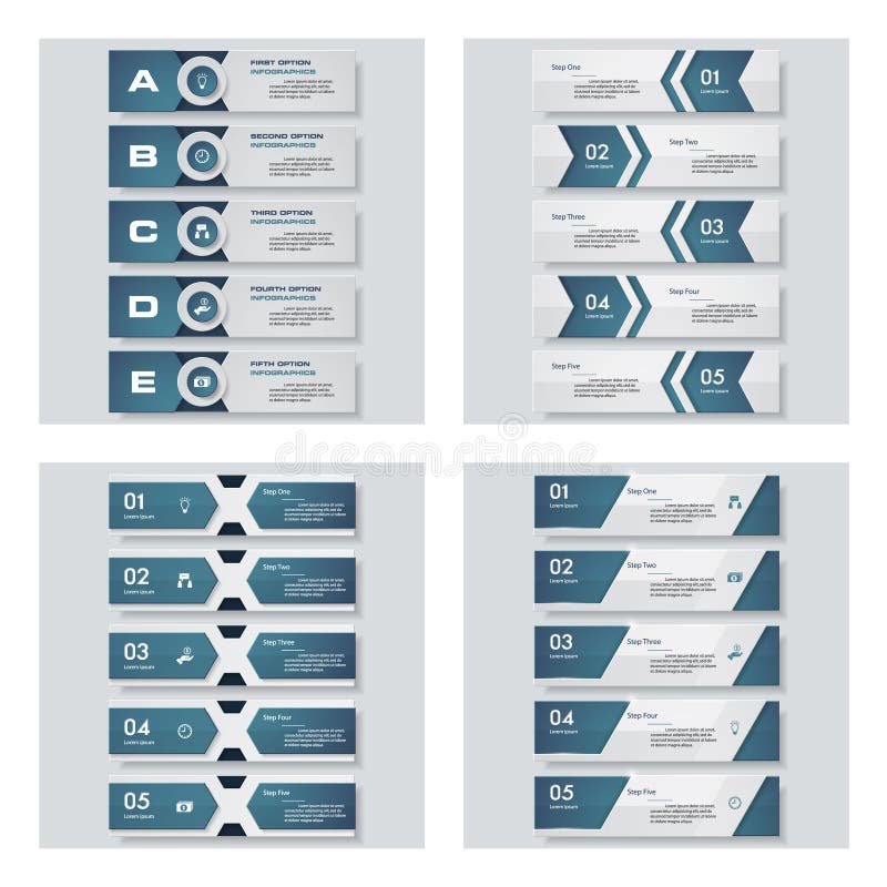 Collection of 4 Blue Color Template/graphic or Website Layout. Vector ...