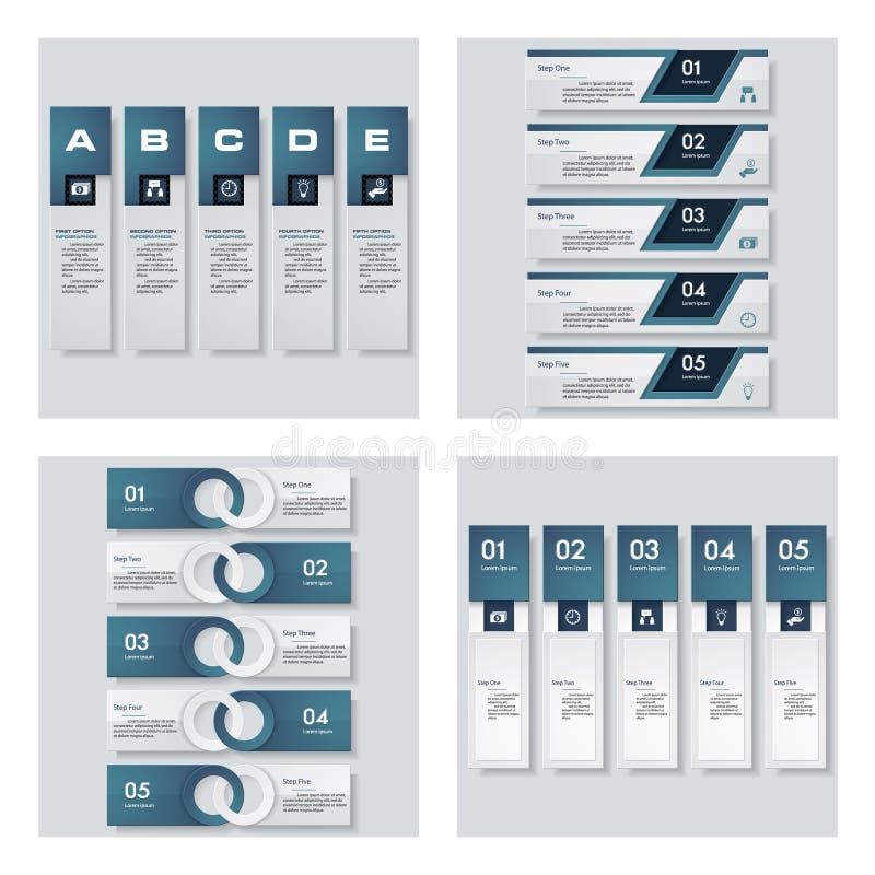 Collection of 4 Blue Color Template/graphic or Website Layout. Vector ...