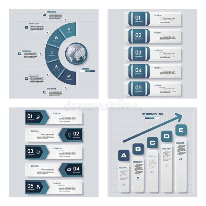 Collection of 4 Blue Color Template/graphic or Website Layout. Vector ...