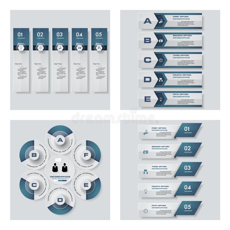 Collection of 4 Blue Color Template/graphic or Website Layout. Vector ...