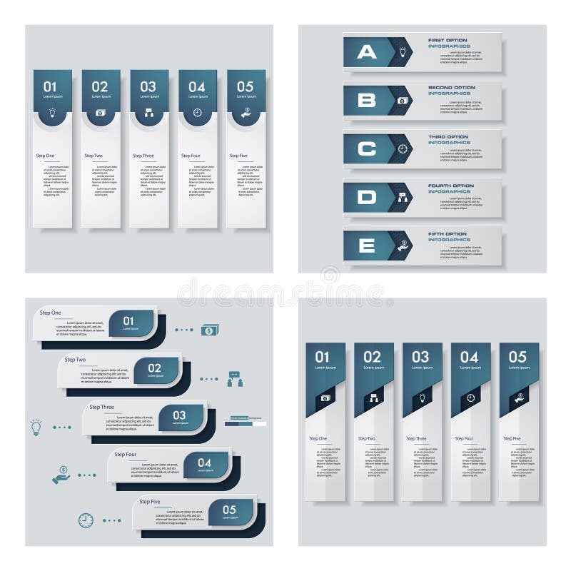 Collection of 4 Blue Color Template/graphic or Website Layout. Vector ...