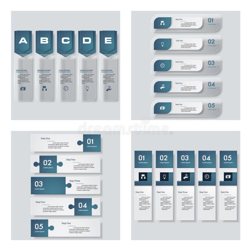 Collection of 4 Blue Color Template/graphic or Website Layout. Vector ...