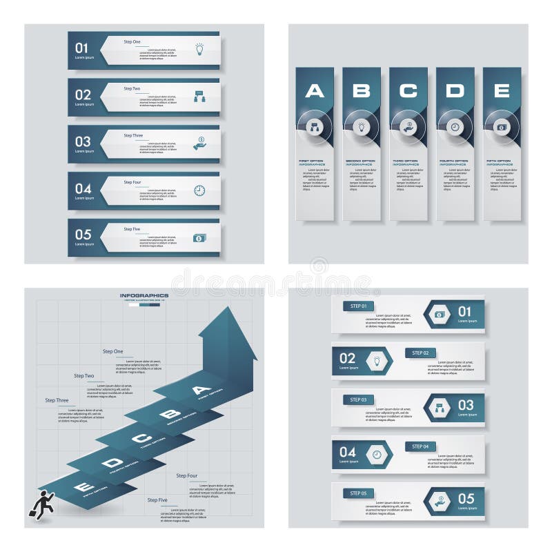 Collection of 4 Blue Color Template/graphic or Website Layout. Vector ...