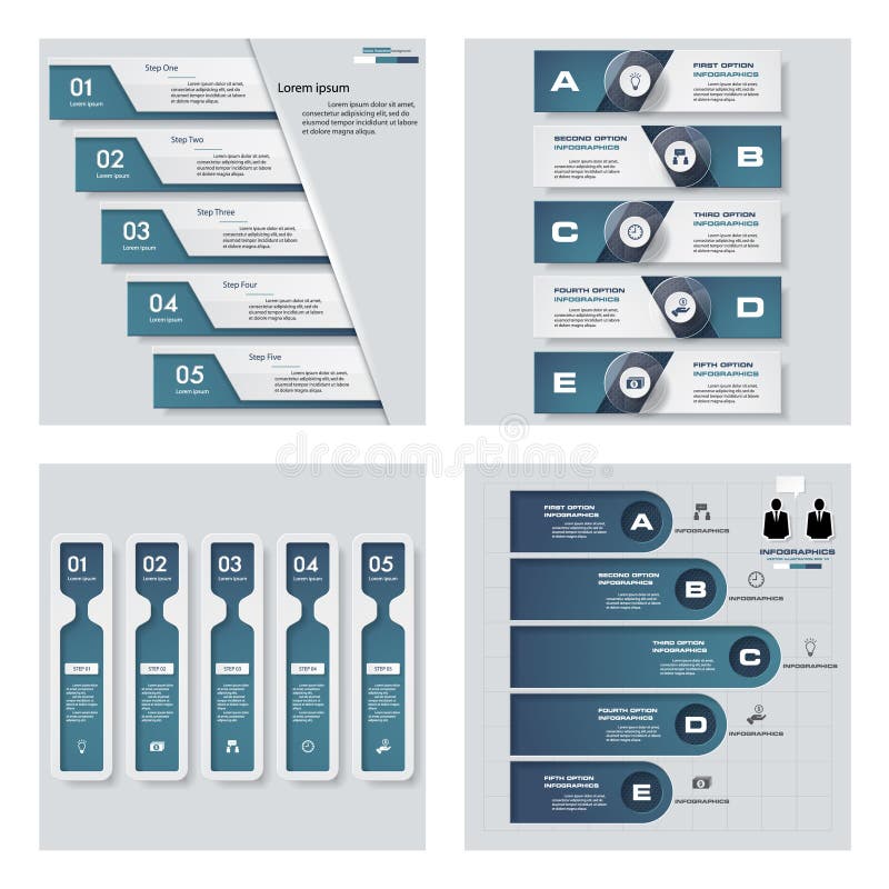 Collection of 4 Blue Color Template/graphic or Website Layout. Vector ...