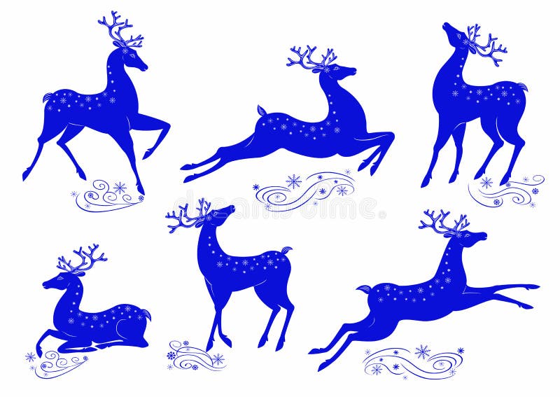 Collection of blue deer stock vector. Illustration of party - 62936058
