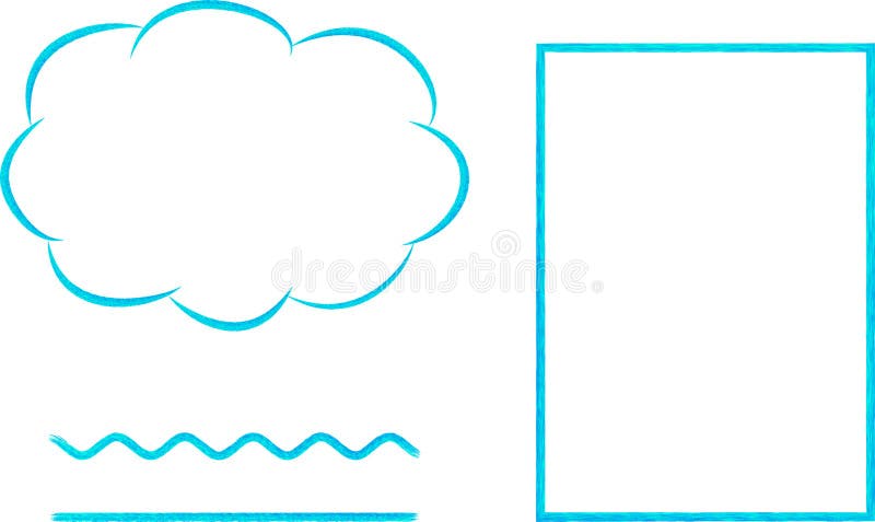 Shiny Blue Color Doodle Shapes Set Vector Stock Vector - Illustration ...