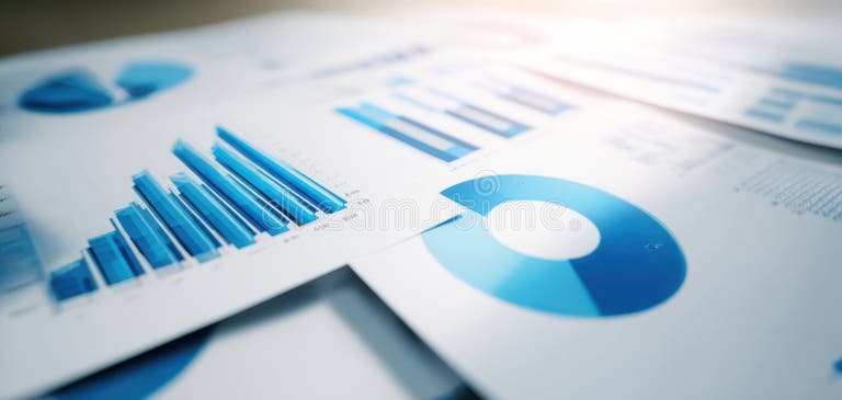 The Collection of Blue Graphs and Charts Representing Data Analysis and ...