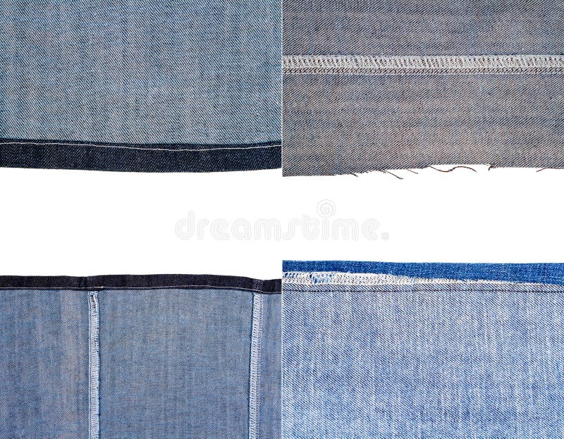 Collection of Blue Jeans Fabric Textures Stock Image - Image of flap ...