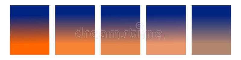 Collection of Blue and Orange Gradient Backgrounds. Vector Illustration ...