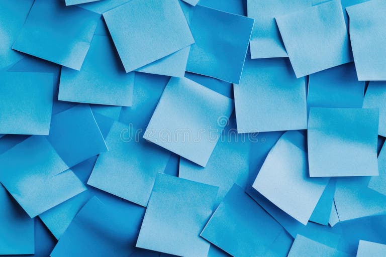 A Collection of Blue Post-it Notes Stacked on Top of Each Other, Ready ...