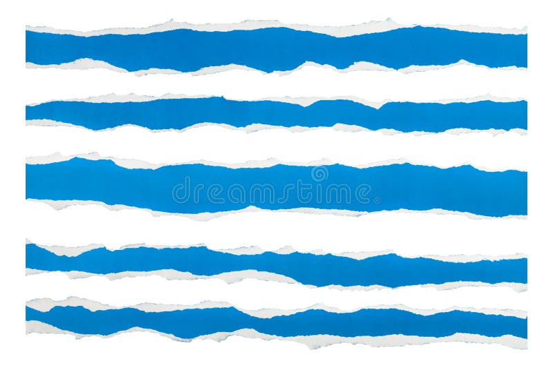 Collection of Blue Torn Paper Edge Sheets Isolated Stock Image - Image ...