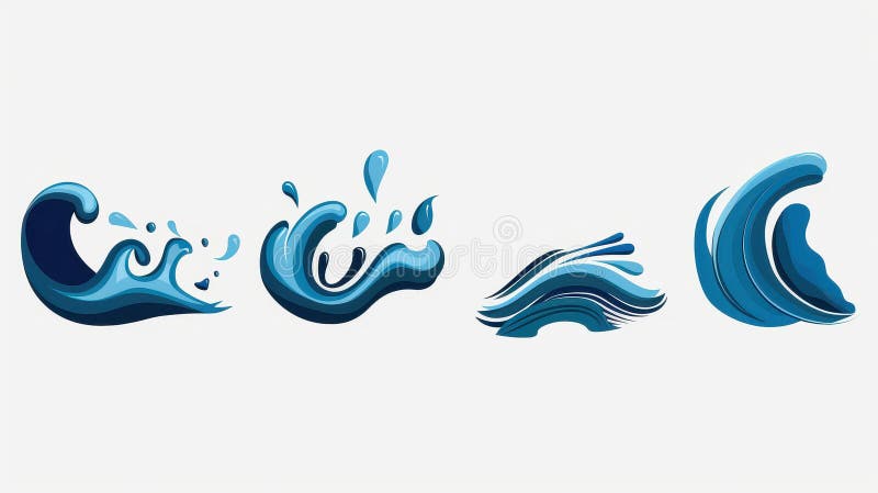 A Collection of Blue Water Splash Vector Logos for Various Design Needs ...