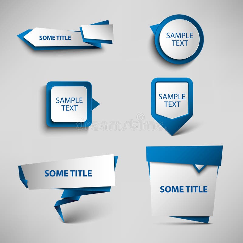 Collection Blue Web Pointers Design Template Stock Vector ...