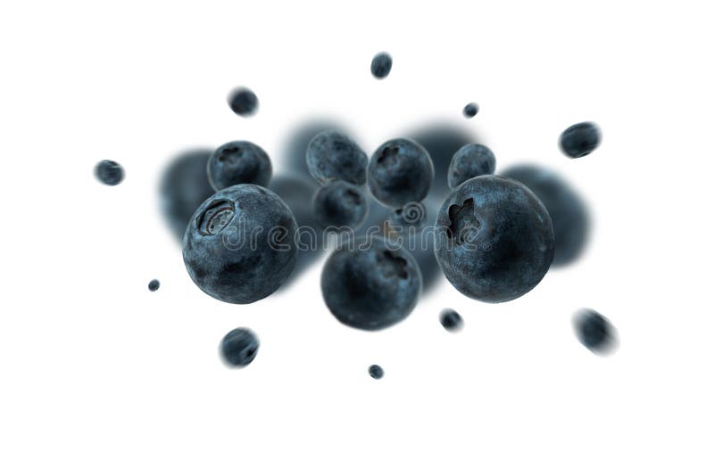 Collection of Blueberry Explosion Isolated on White Background ...