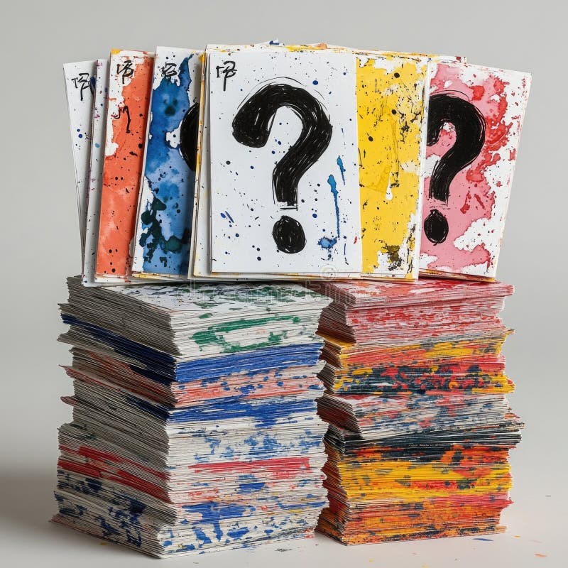 A Collection of Books with Question Marks on the Spines, Suggesting ...